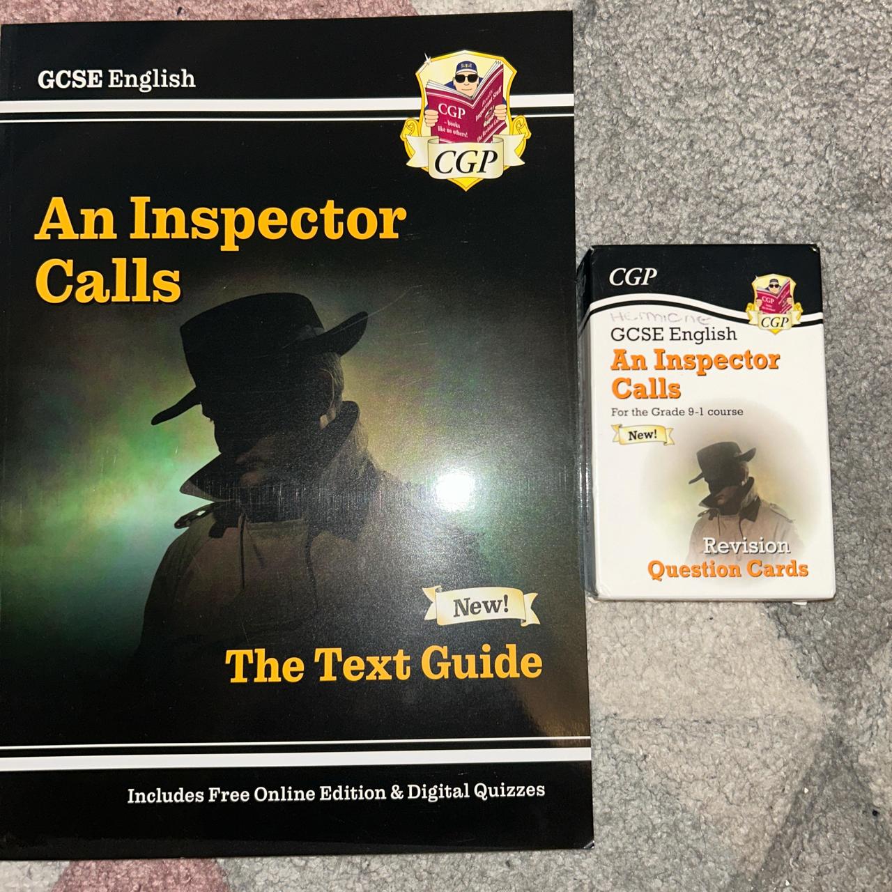An inspector calls text guide and question cards... - Depop