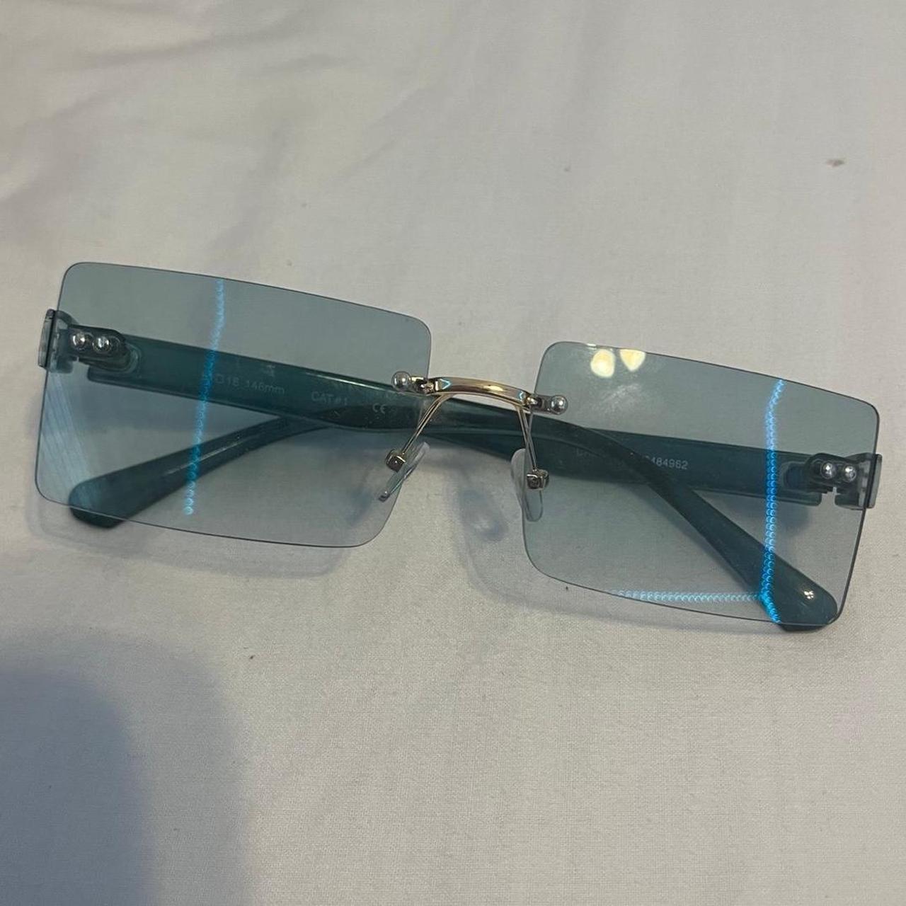 y2k square frame glasses! #y2k #mcbling #juicy... | Depop