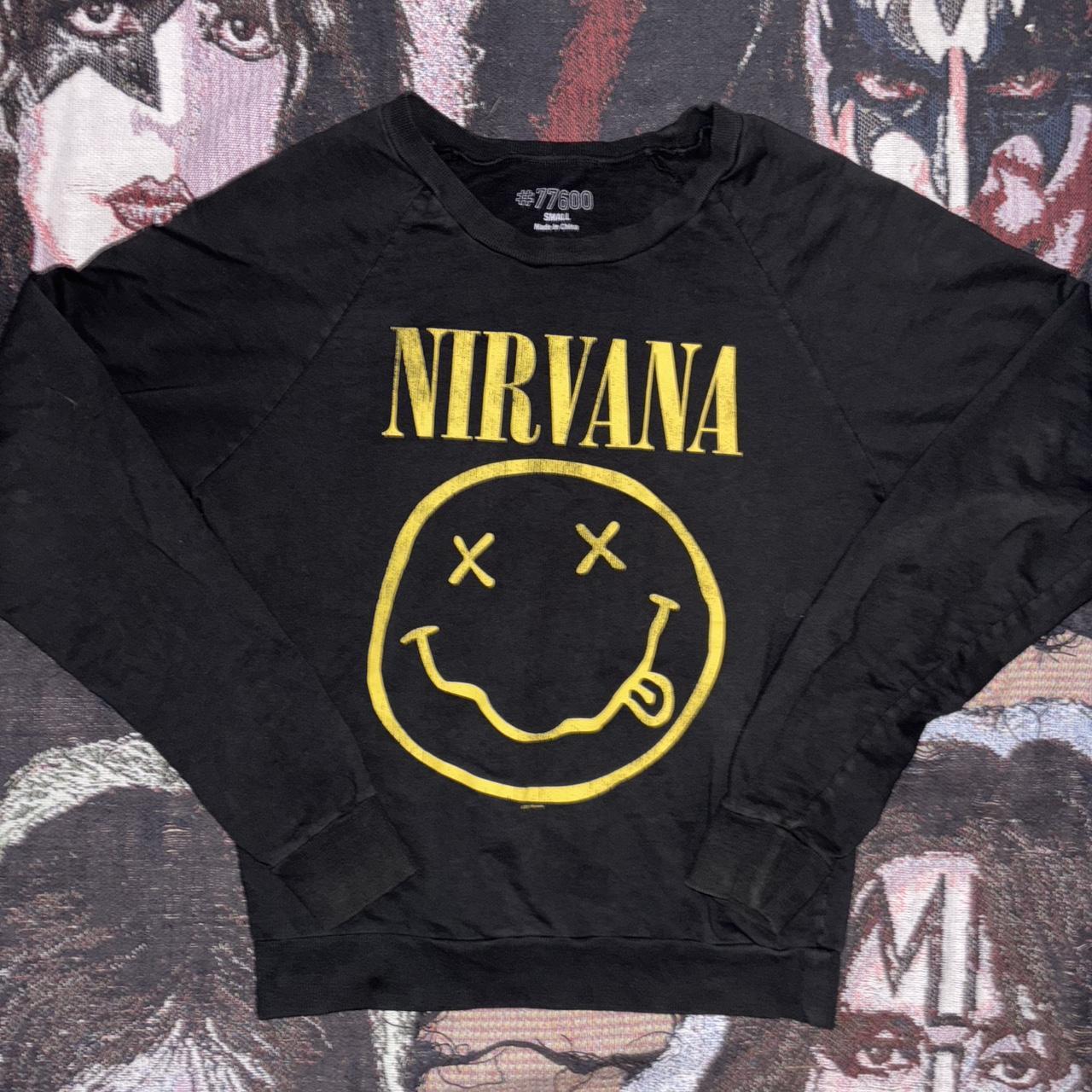 2011 Nirvana Flower Sniffin Classic Logo CrewNeck | Depop