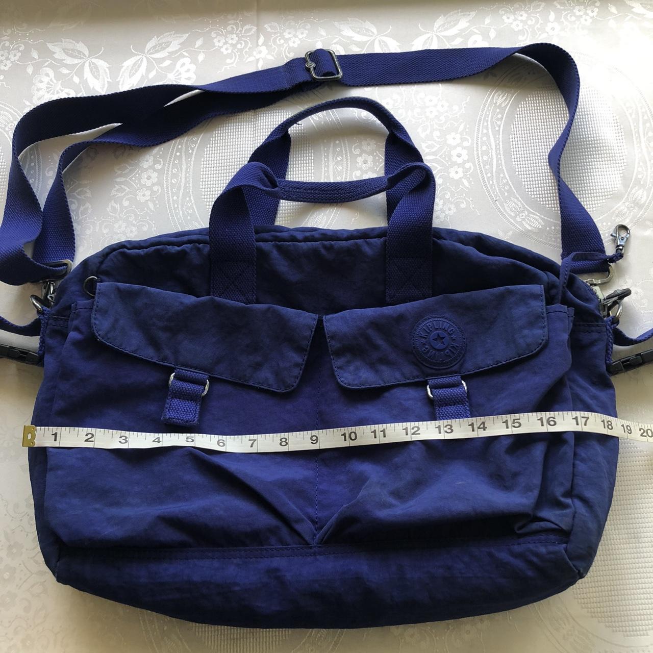 Kipling Utility Messenger Royal Blue Nylon Handbag... - Depop
