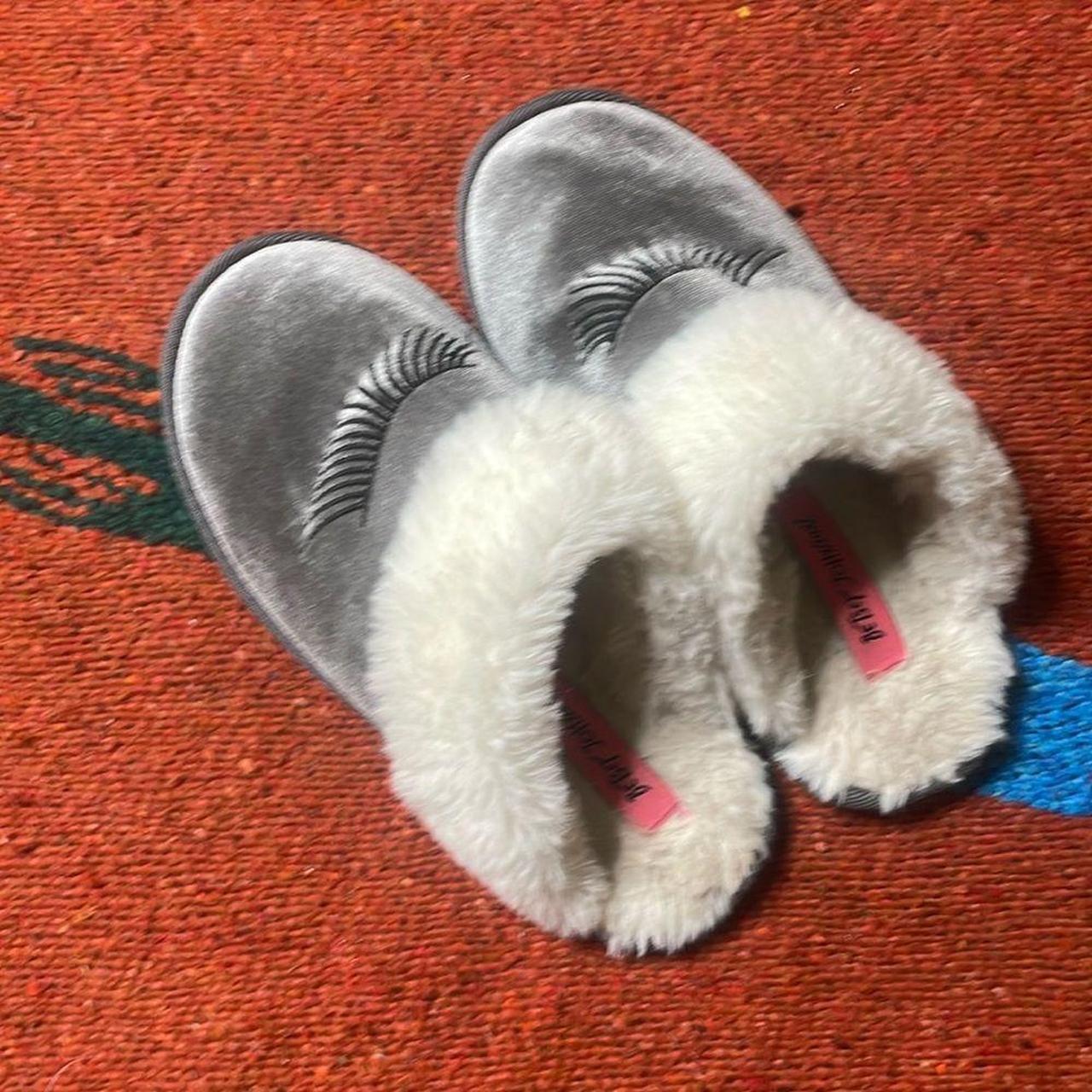 Betsey Johnson Eyelash Fur Mule Slip on Womens Size... | Depop