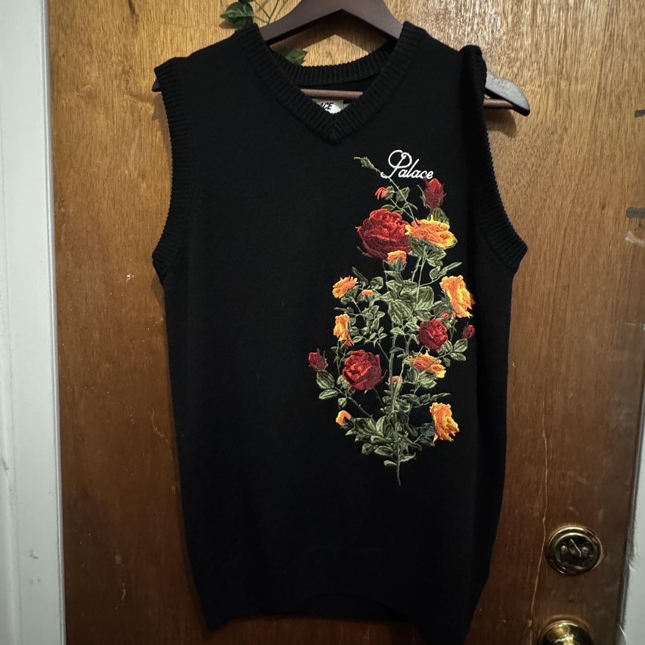 Palace Rose Knit Vest Black Never worn, no tags,... - Depop