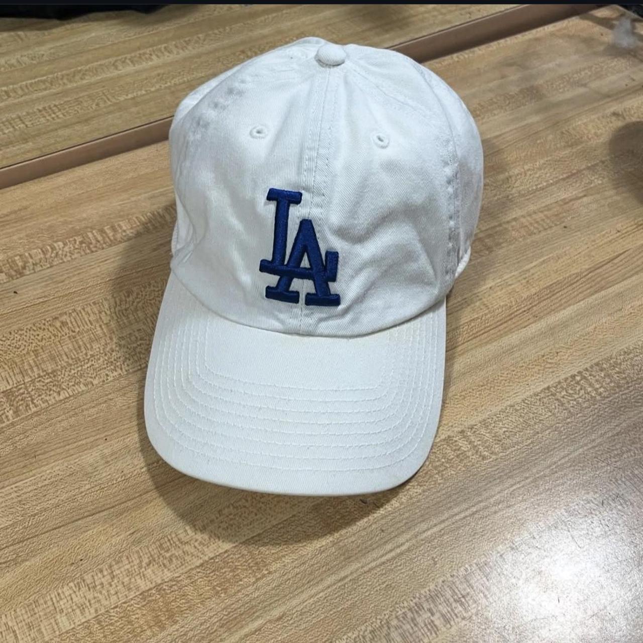 LA dodgers white baseball cap #baseball #hat #fire... | Depop