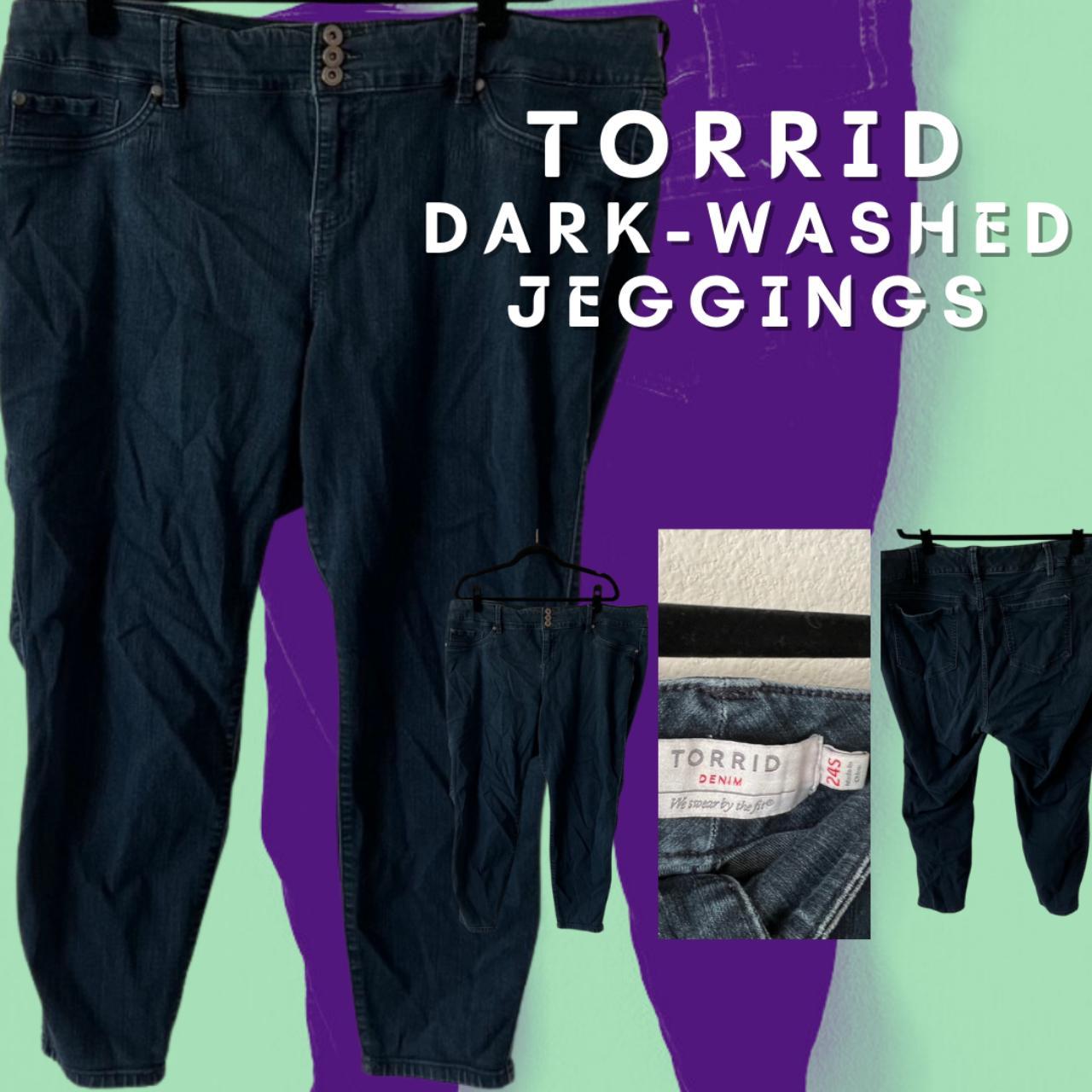 Torrid dark washed jeggings size 24 short #torrid... - Depop