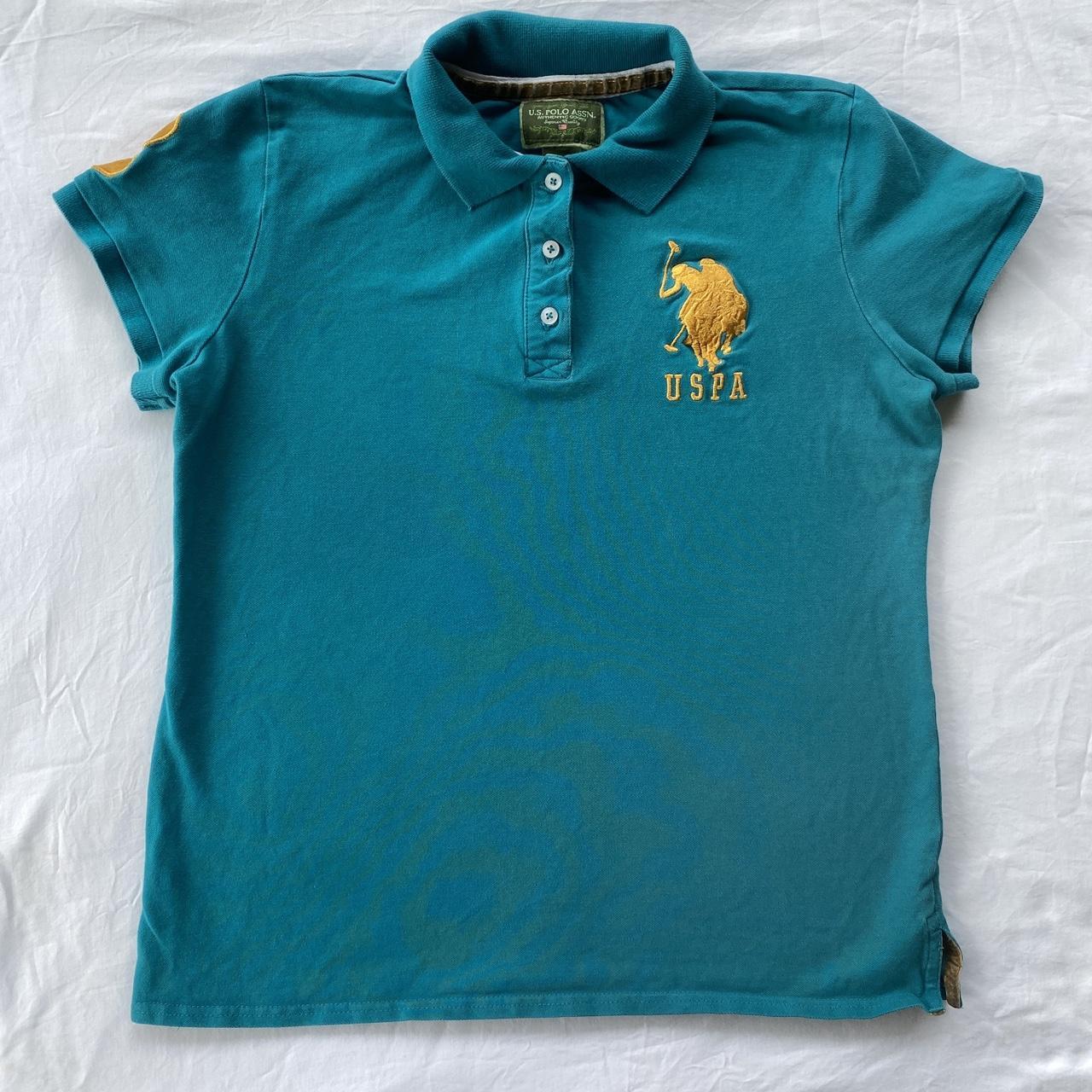 number 3 teal polo small in men’s medium in women’s... - Depop