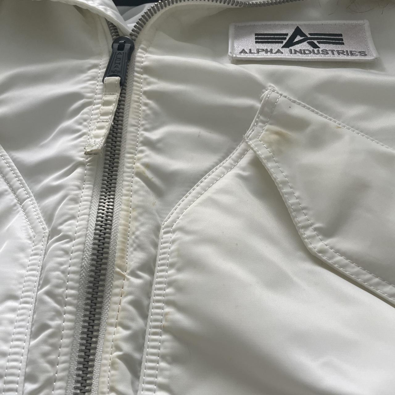 Alpha Industries white jacket in size large. Warmest... - Depop