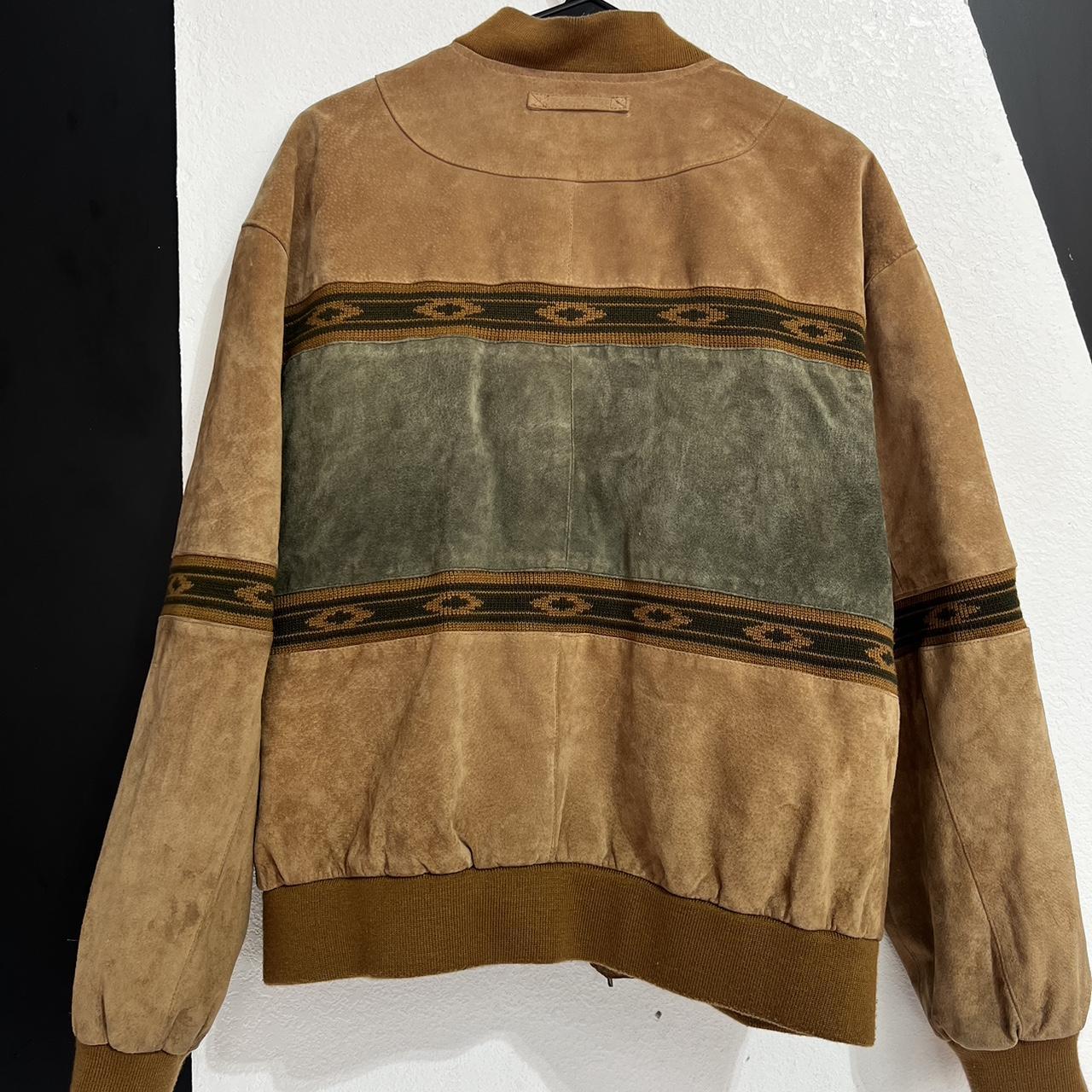 Scully genuine leather Aztec western bomber zip up... - Depop