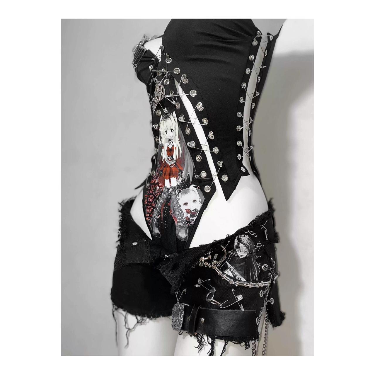 Handmade Subculture Dark Gothic Cut-Out Jumpsuit+... | Depop