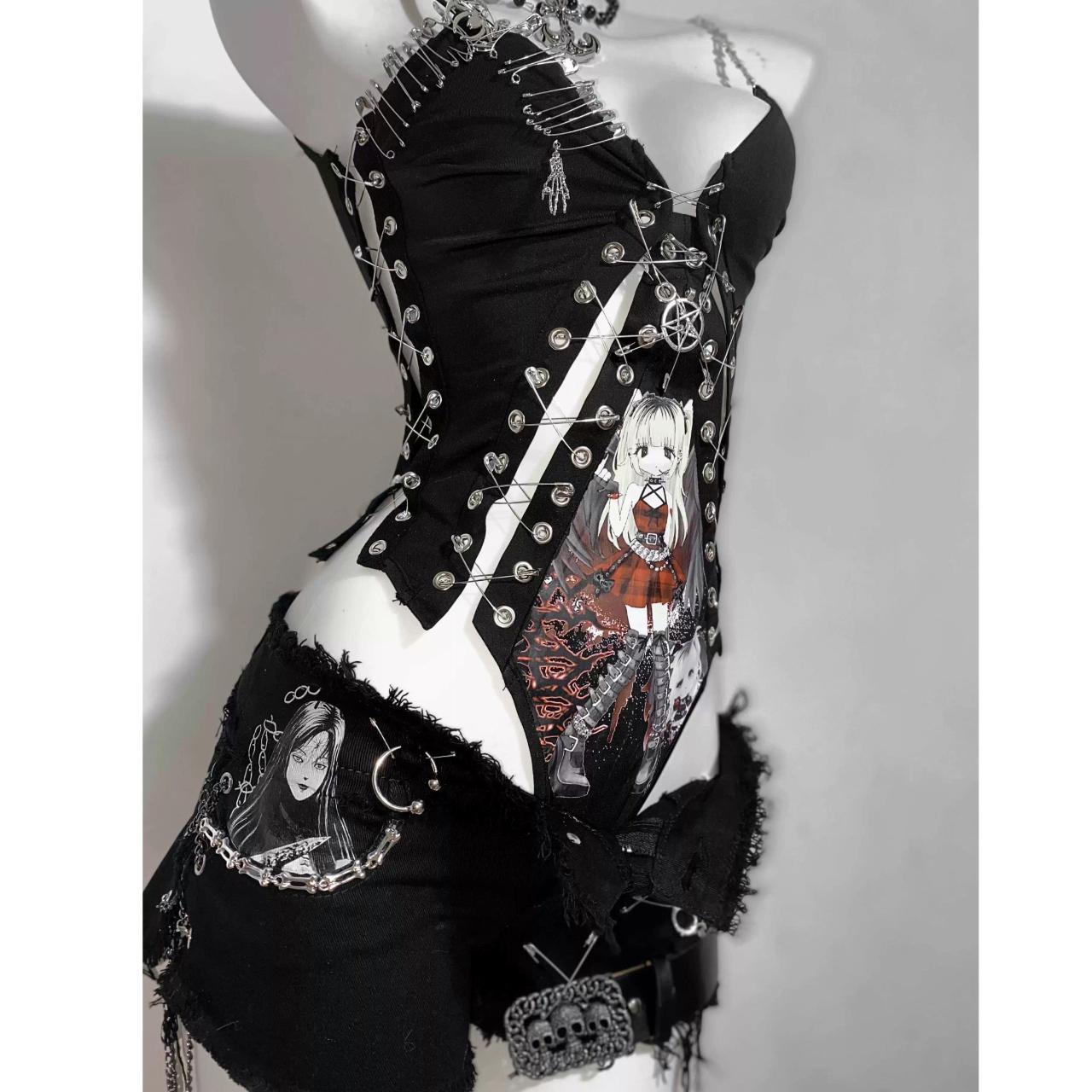 Handmade Subculture Dark Gothic Cut-Out Jumpsuit+... | Depop