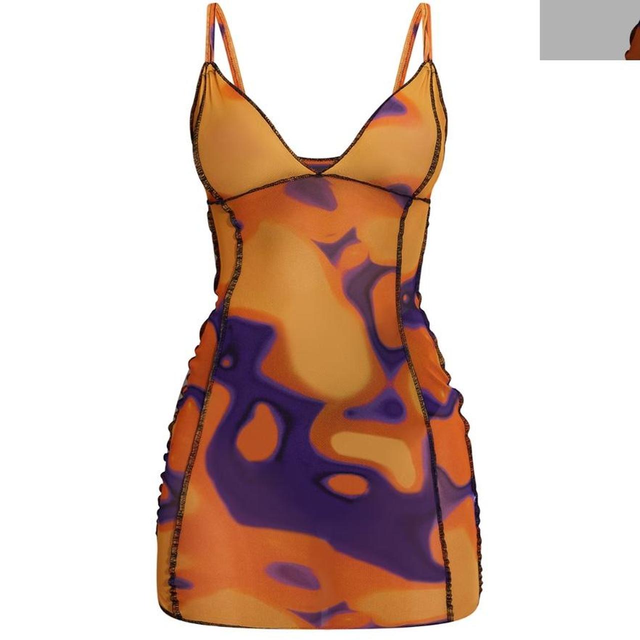 Sheer sunset dress pretty little thing, size 4 worn... - Depop