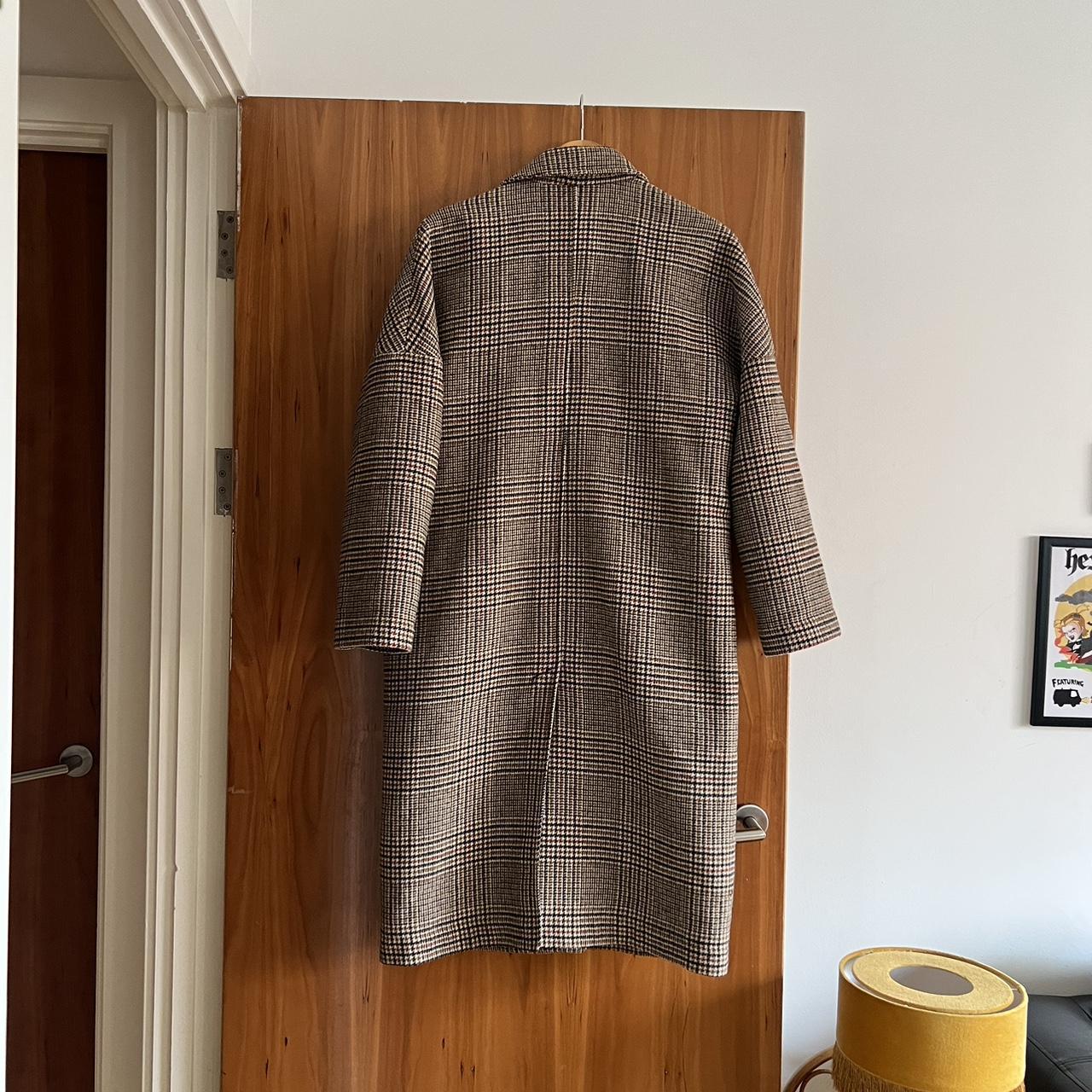 Old Zara checkered trench coat, worn a lot but still... - Depop