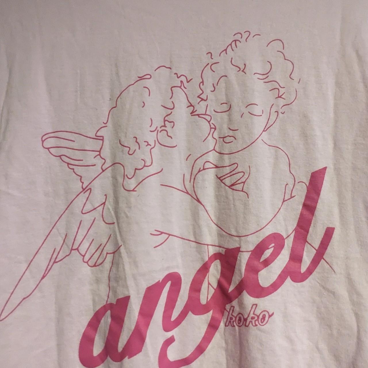 PINK ANGEL SHIRT SO CUTE ARTSY CHERUB INSTAGRAM... - Depop