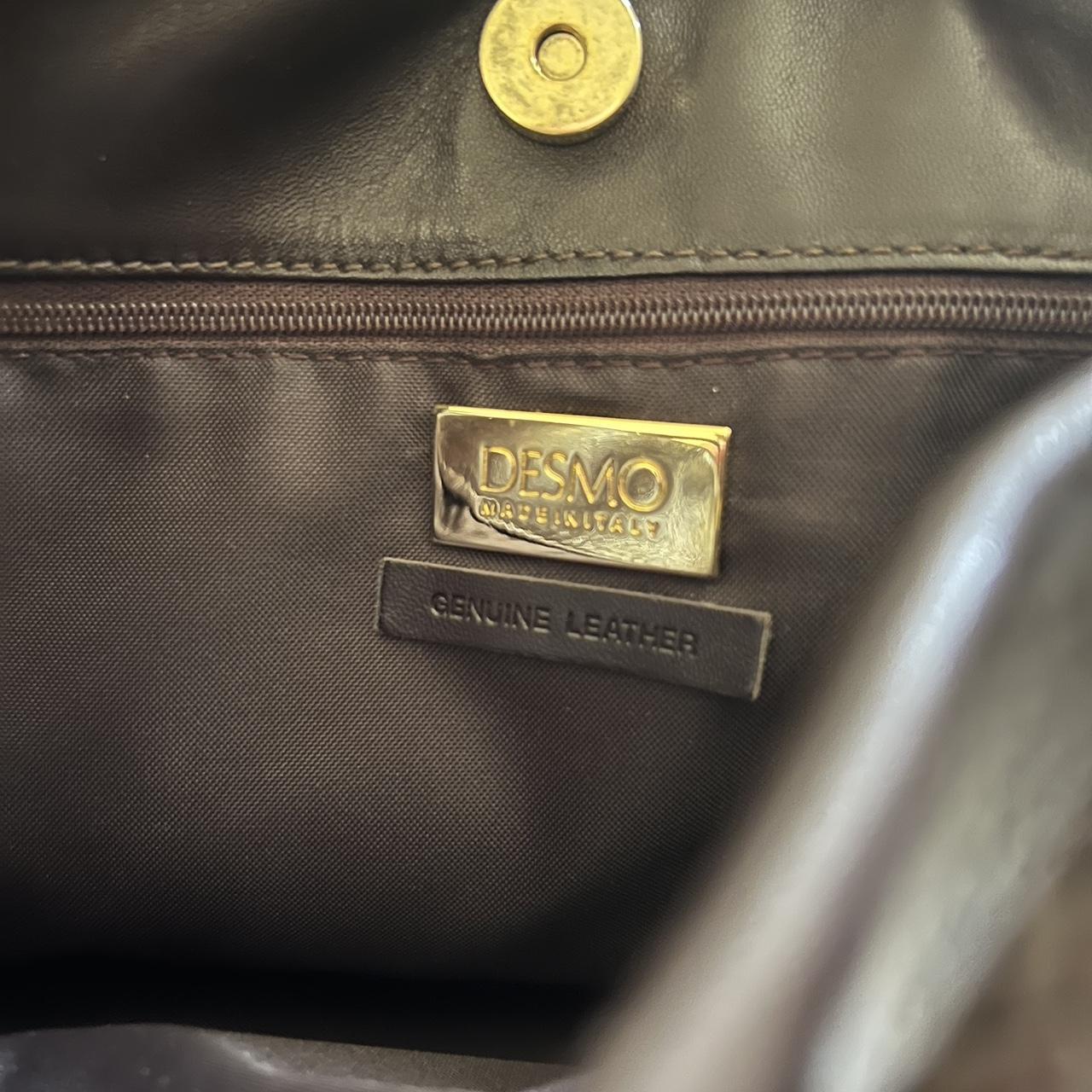 vintage desmo bag, gold detailing and braided strap,... - Depop