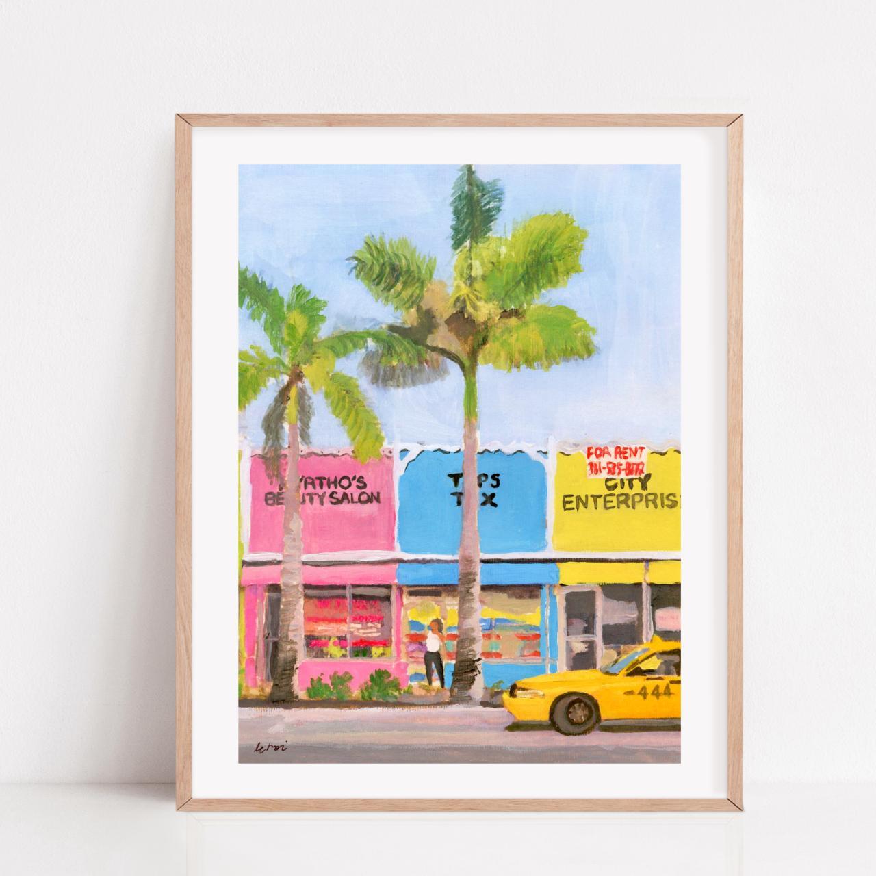 8.5x11 inches Miami retro print , Retro art print,... - Depop