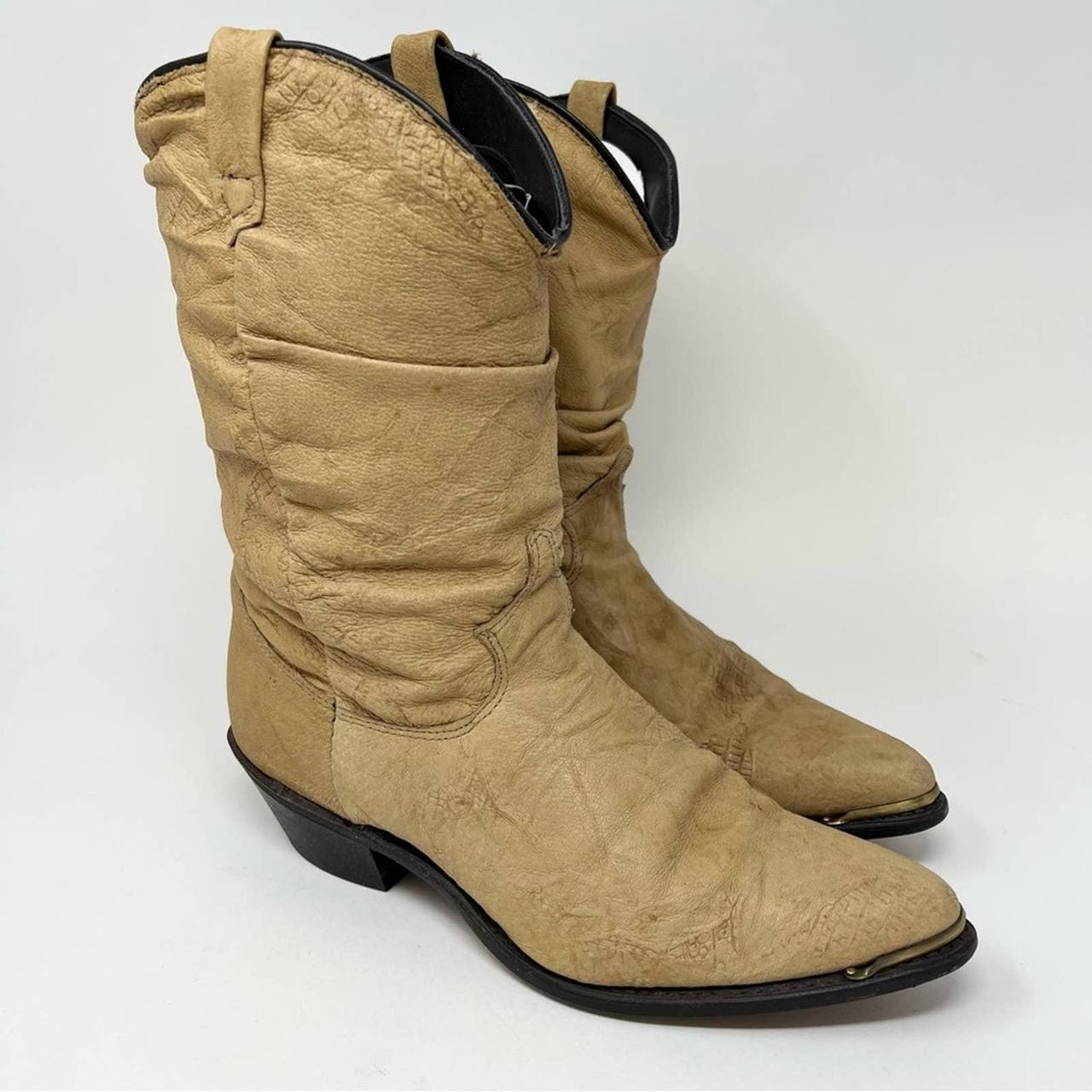 Dingo Tan Slouch Boots Vintage Cowboy Women's 8.5... - Depop