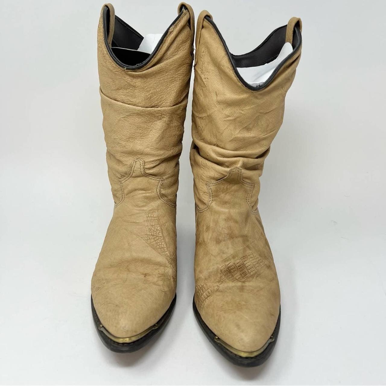 Dingo Tan Slouch Boots Vintage Cowboy Women's 8.5... - Depop