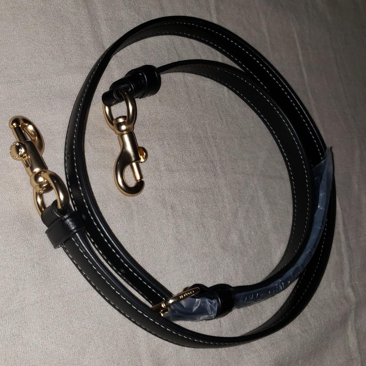Adjustable thin, black leather Coach strap, brand... - Depop