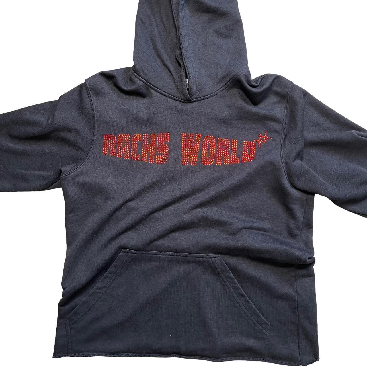 Streetwear Brand Racks World Red Rhinestone Hoodie ... - Depop