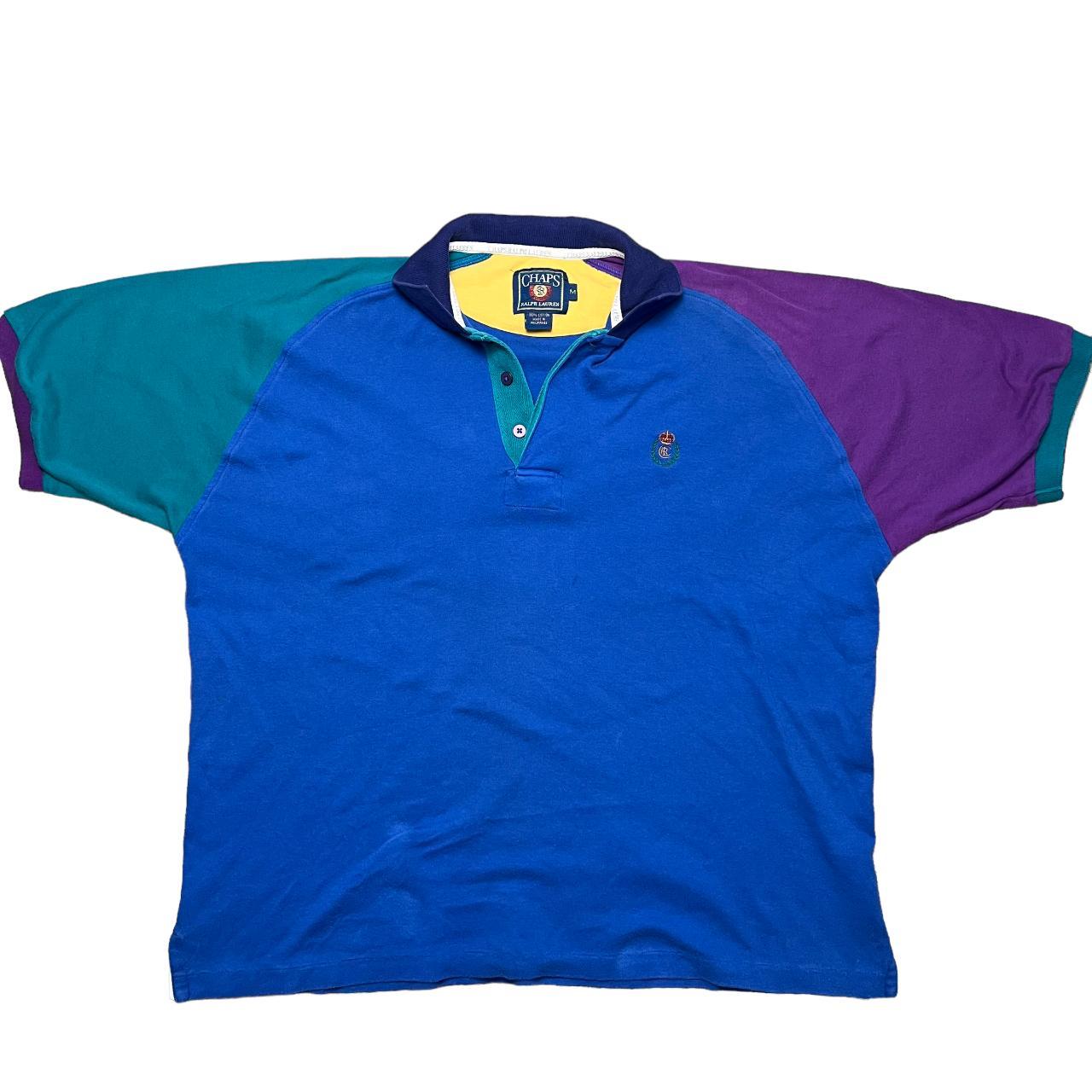 Vintage 90s Chaps Ralph Lauren Tri color Polo Shirt ... - Depop