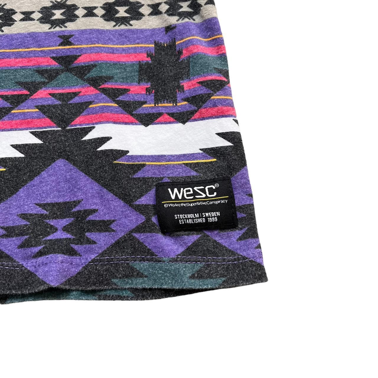 Vintage 00s WESC Sweden Multi Color Pattern Tee ... - Depop