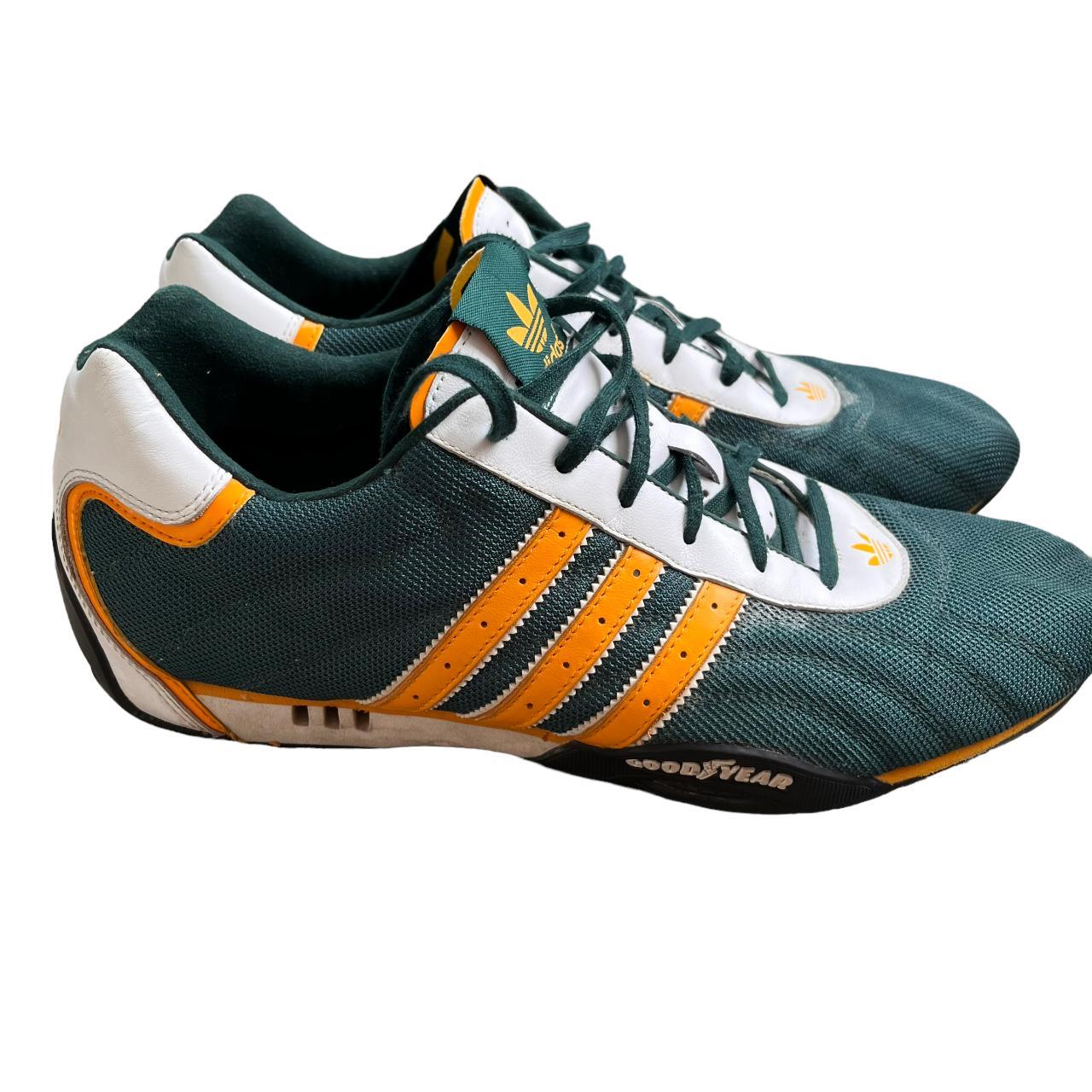 Vintage Adidas Goodyear Team 00s 2005 Green/Yellow... - Depop