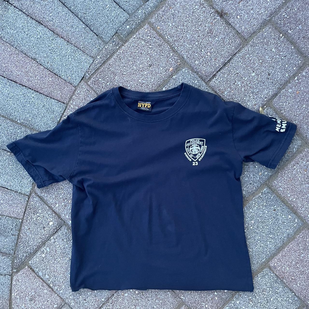 NYPD 9/11 Memorial Tee Hand Cropped Size Medium... - Depop