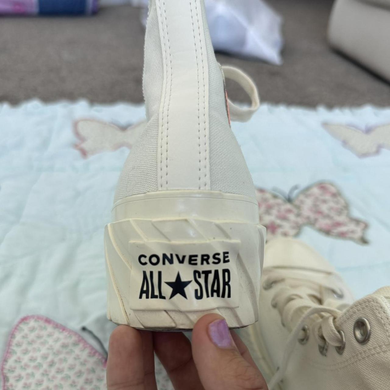Super cool cream colored platform chuck Taylor... - Depop