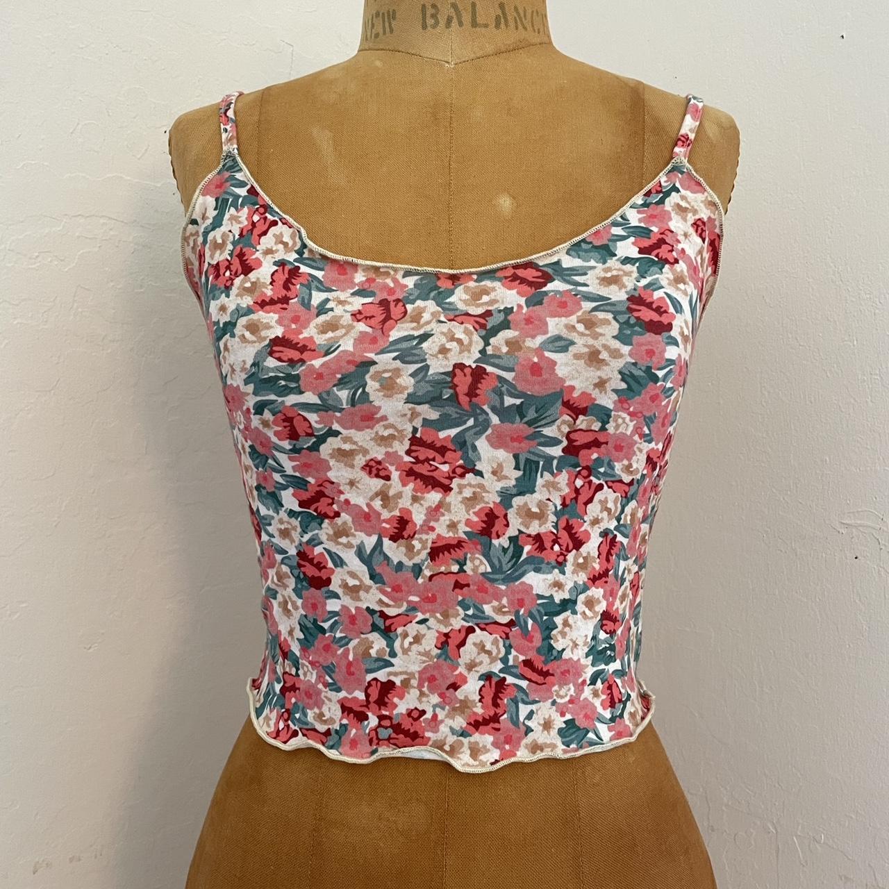 Small tank top with cute floral patter 🎀super... - Depop