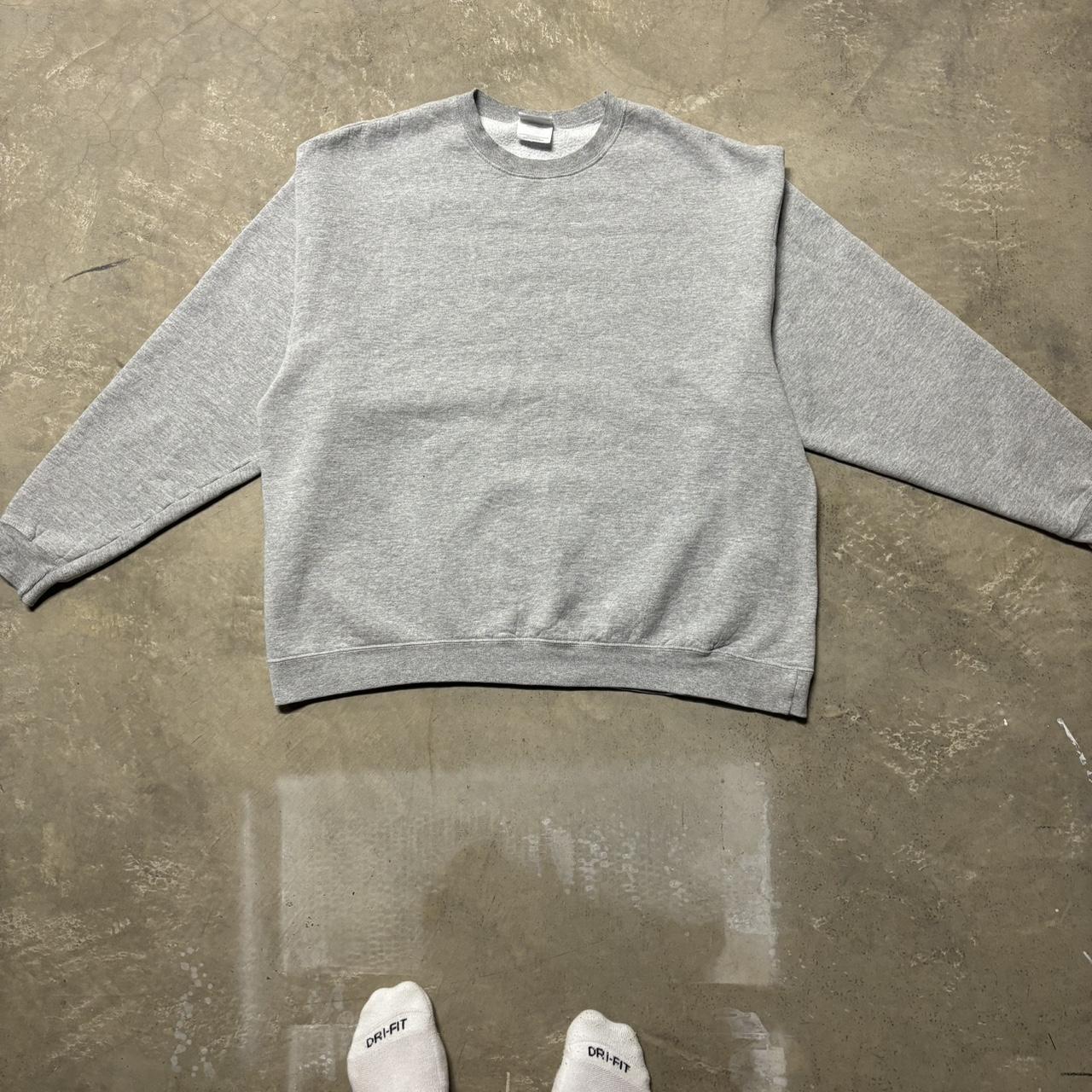 Grey vintage Hanes premium cotton crew neck - Depop
