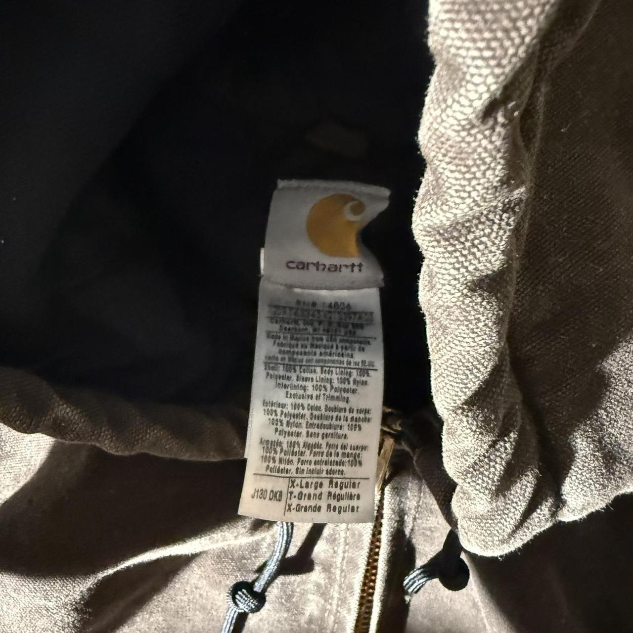 Vintage mocha j130-dkb carhartt hooded jacket with... | Depop