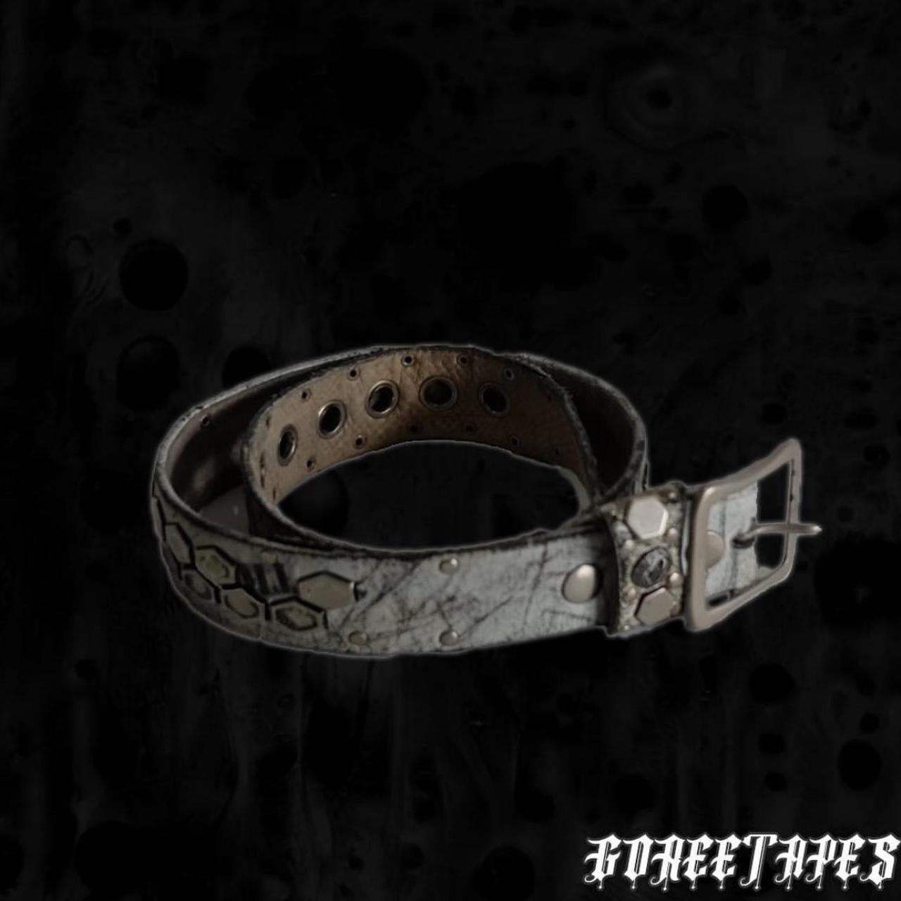 DM BEFORE PURCHASE Kmrii White Snake Skin Belt Size... - Depop