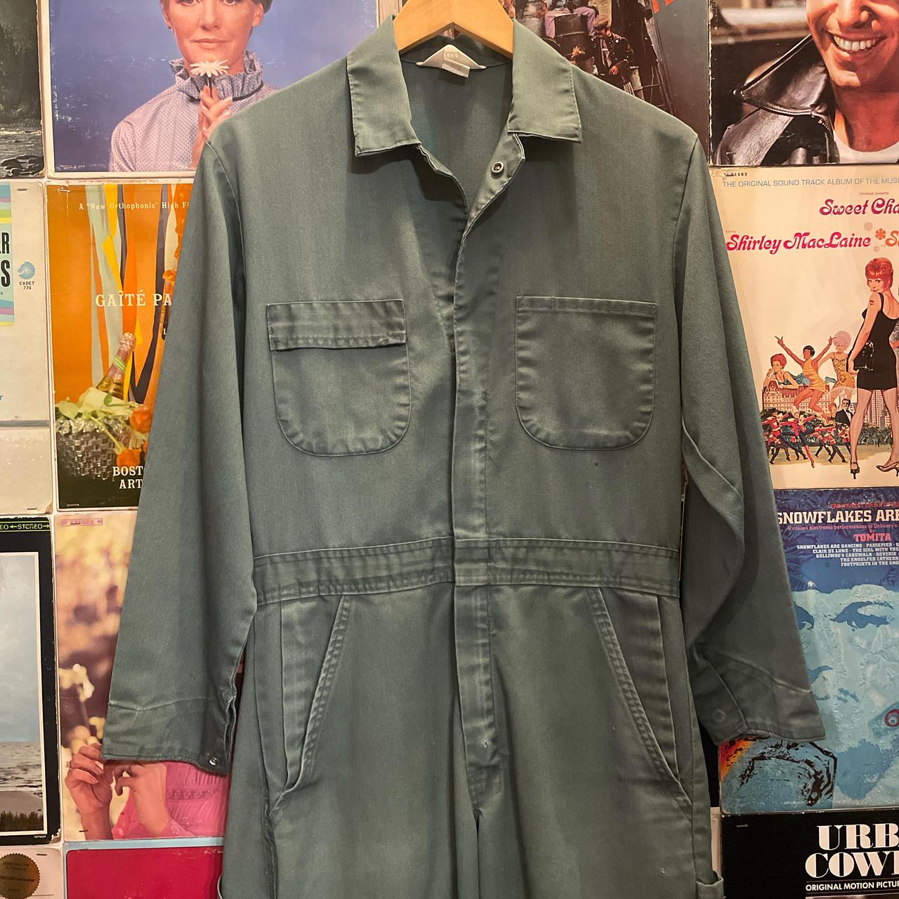 1970s 1980s green Sears coveralls Tagged 38r, fits... - Depop