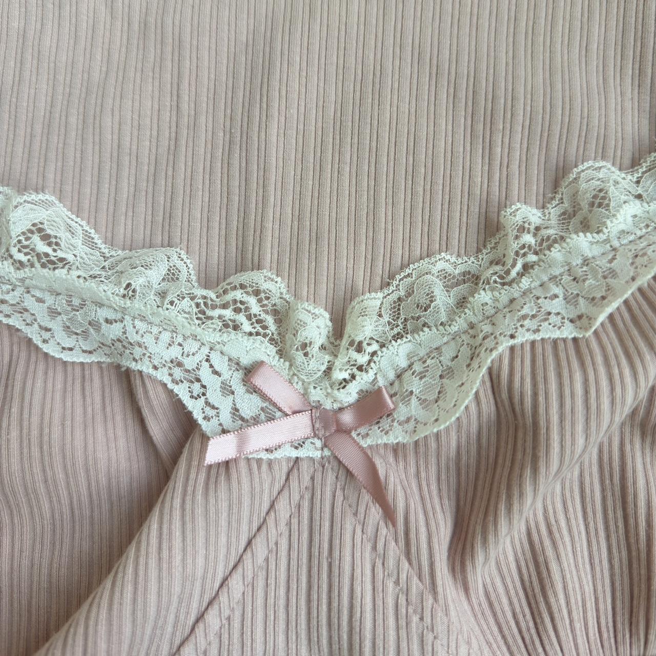 brand new coquette pink lace trim crop top #croptop... | Depop