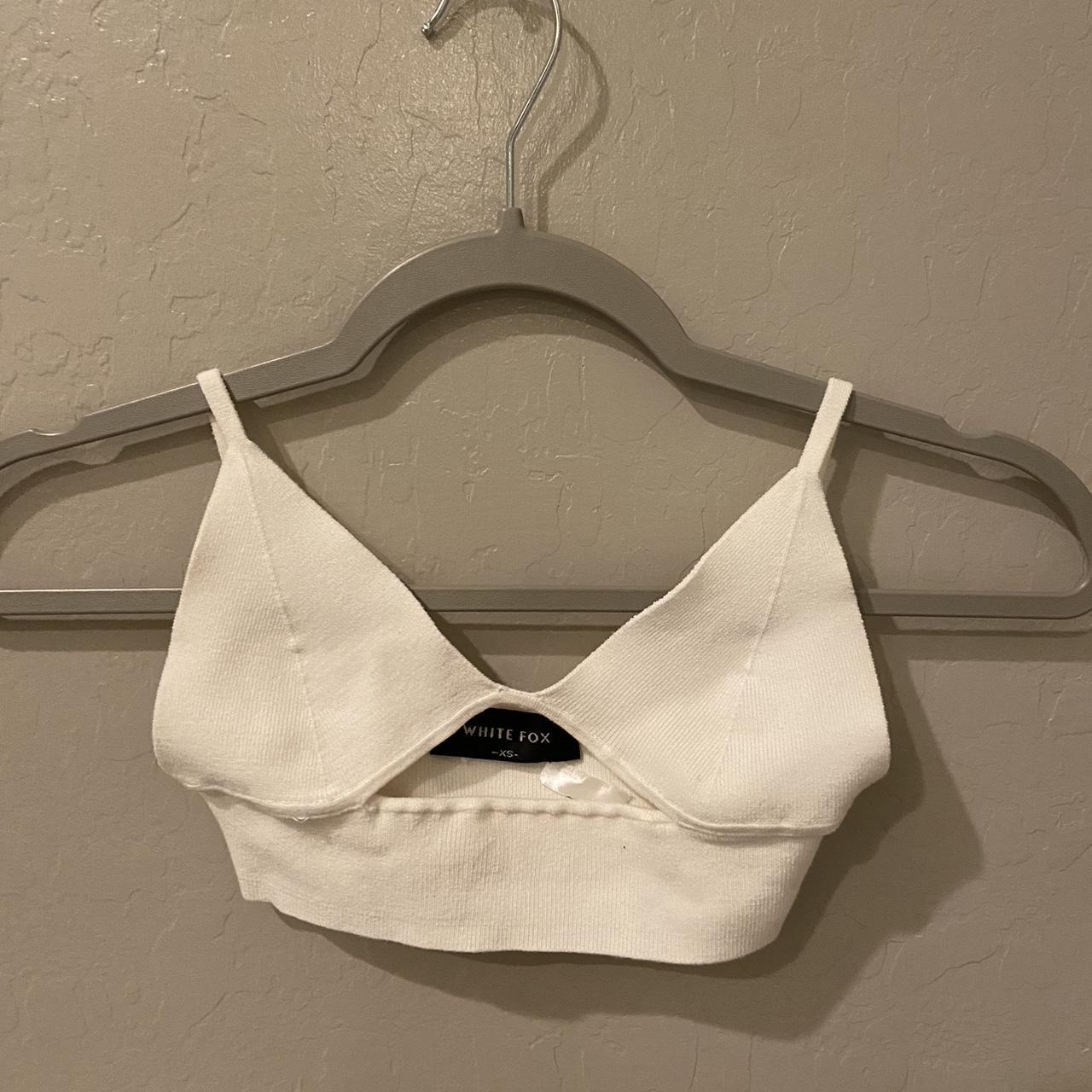 White fox crop top 🤍 I would wear this out with... - Depop