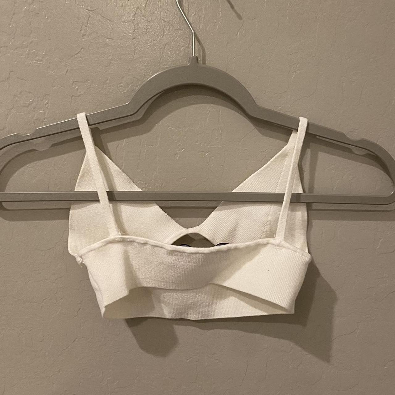 White fox crop top 🤍 I would wear this out with... - Depop