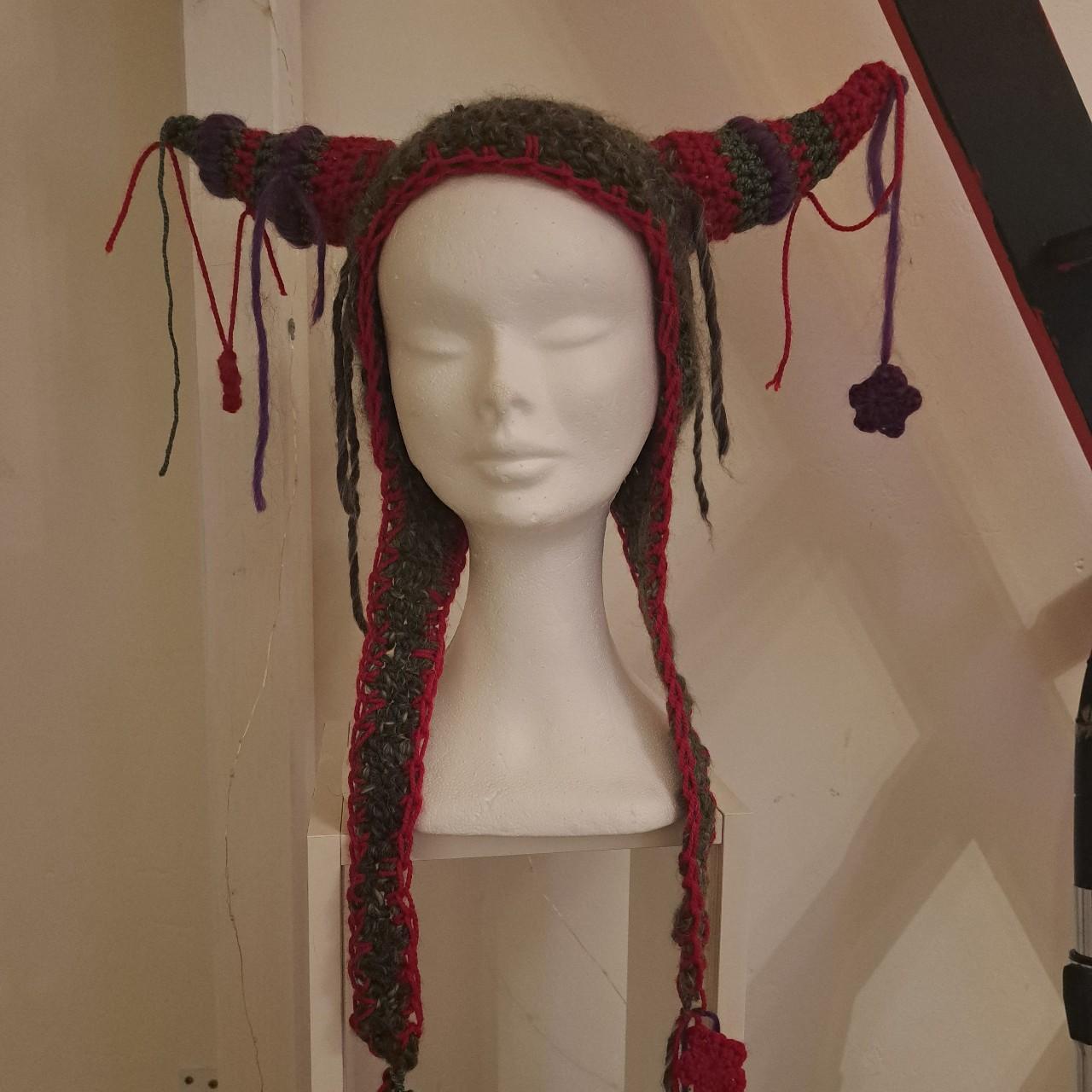 The demon hat with purple details😈 Handmade by... - Depop