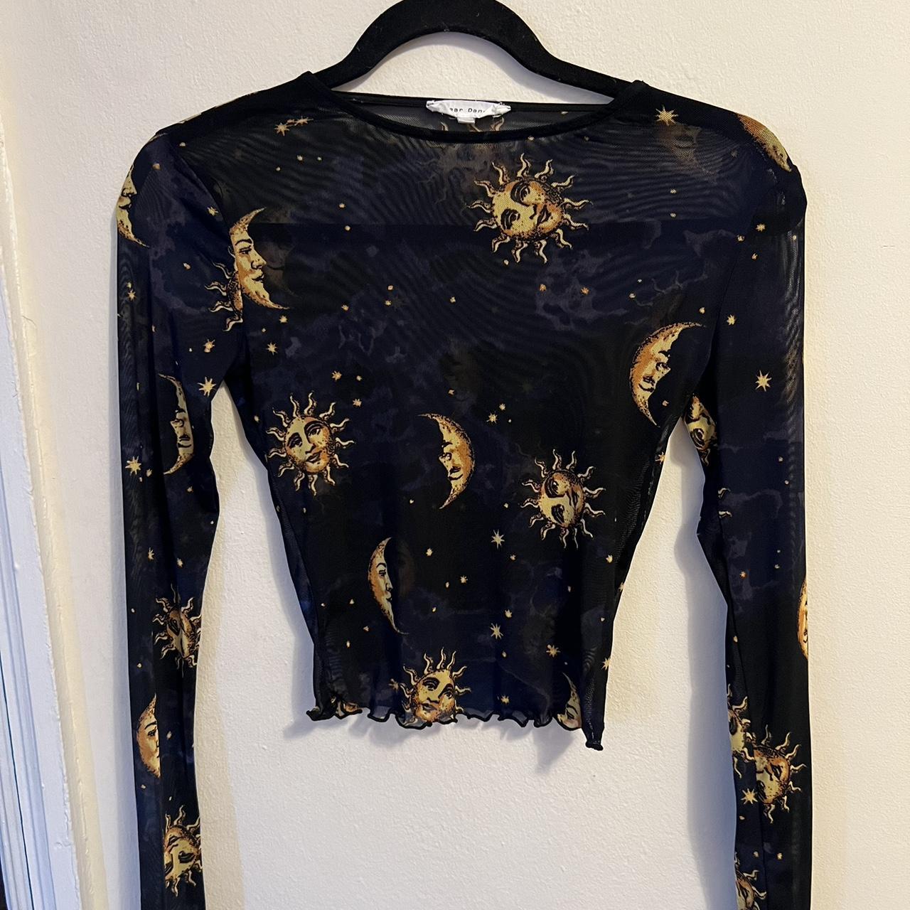 Long Sleeve Navy Mesh Sun&Moon Top Purchased New... - Depop