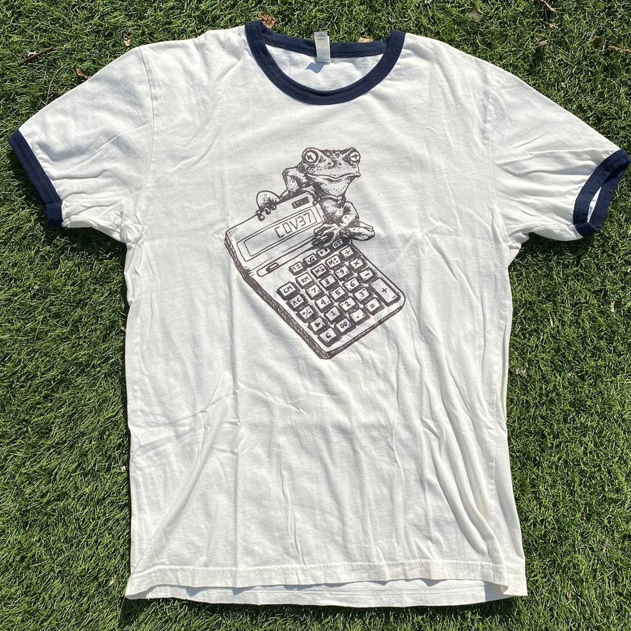 Covet band calculator frog cream graphic t shirt... - Depop