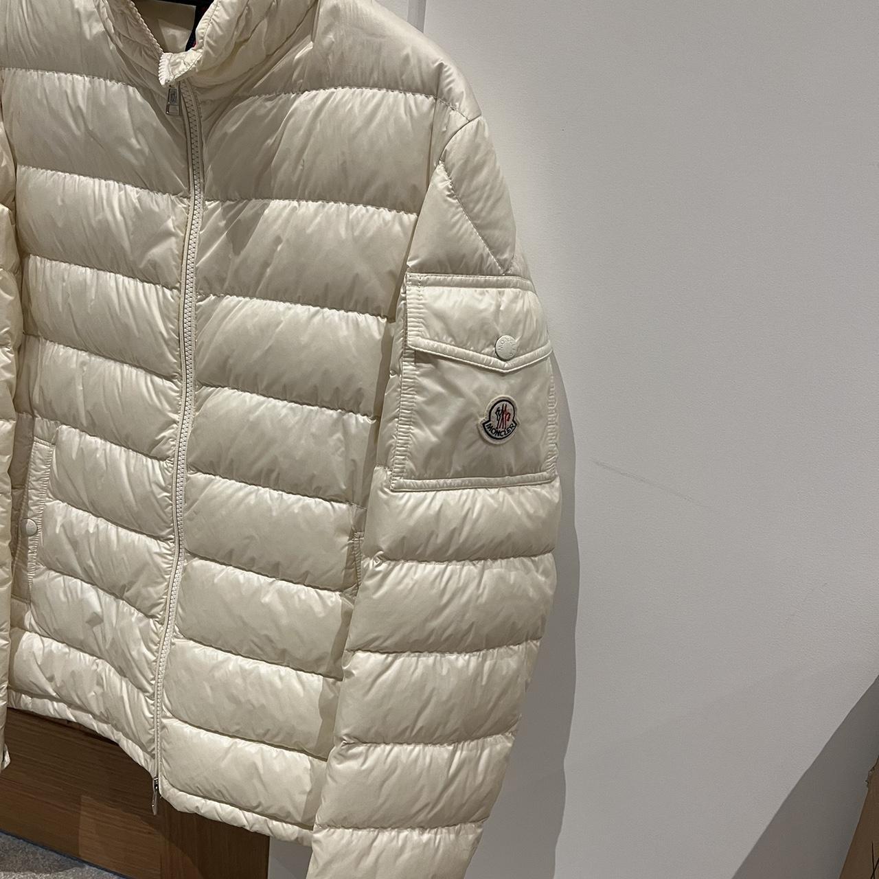 Men’s Moncler coat/jacket cream. Small. Message offers - Depop