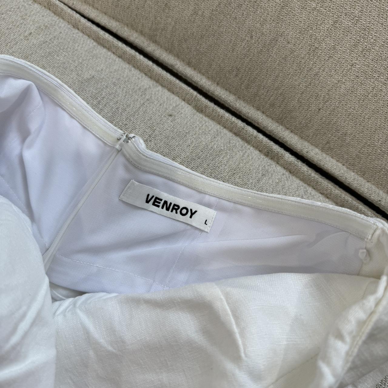 VENROY - Linen Strapless Dress in White - Depop