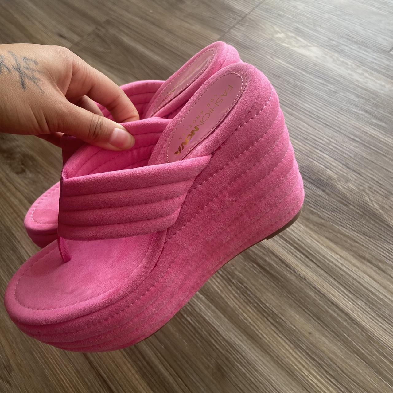 Barbie pink wedge sandal. Only tried on, very... - Depop