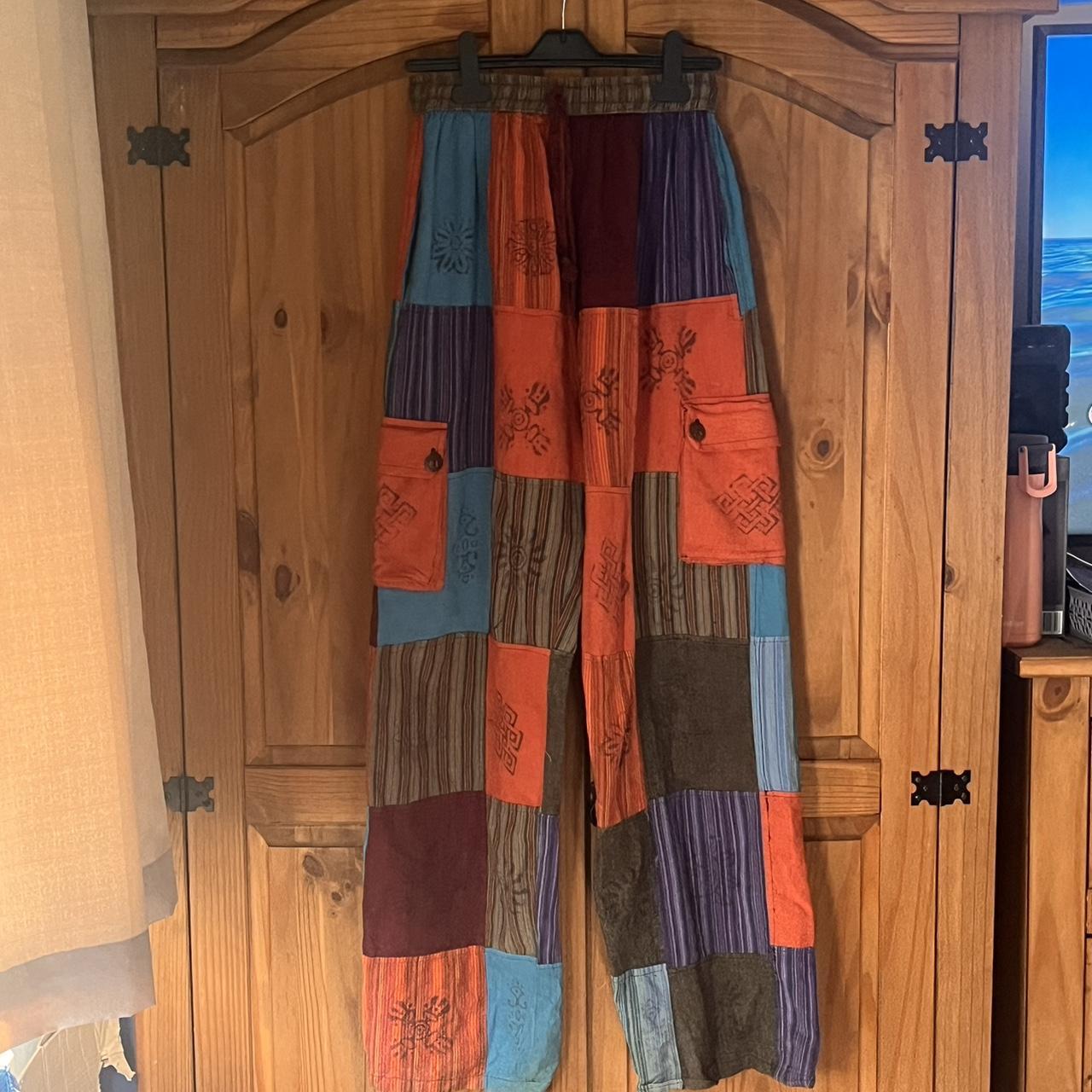 funky threads patchwork hippie pants #hippie - Depop