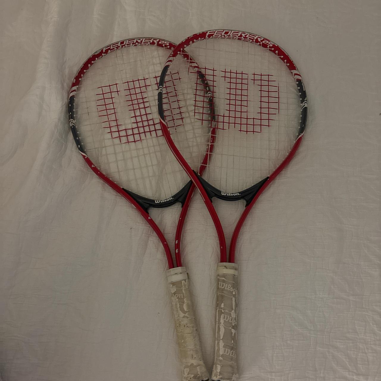 Wilson tennis racket set - 2 red & black rackets... - Depop