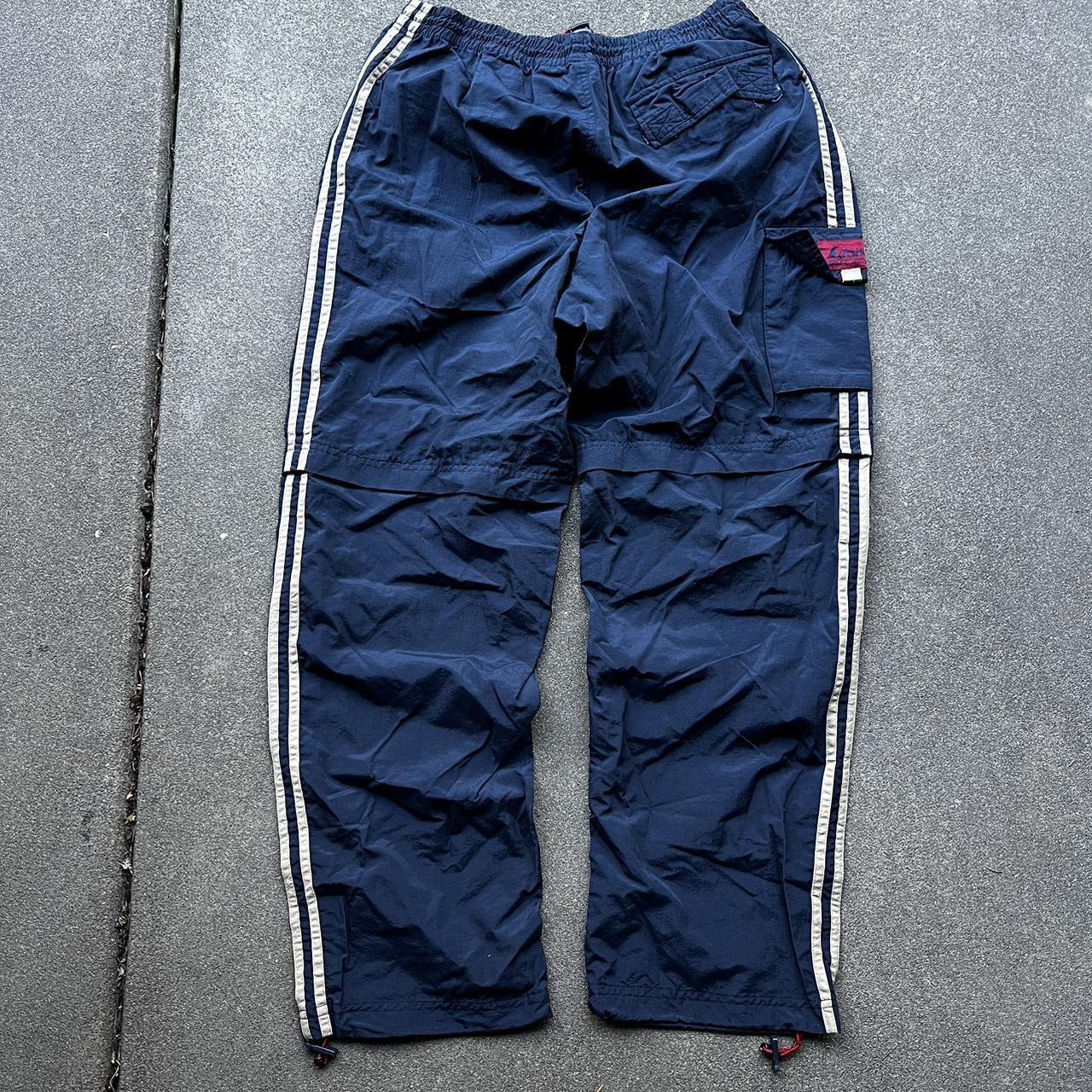 Y2K baggy parachute track pants, adjustable size... - Depop