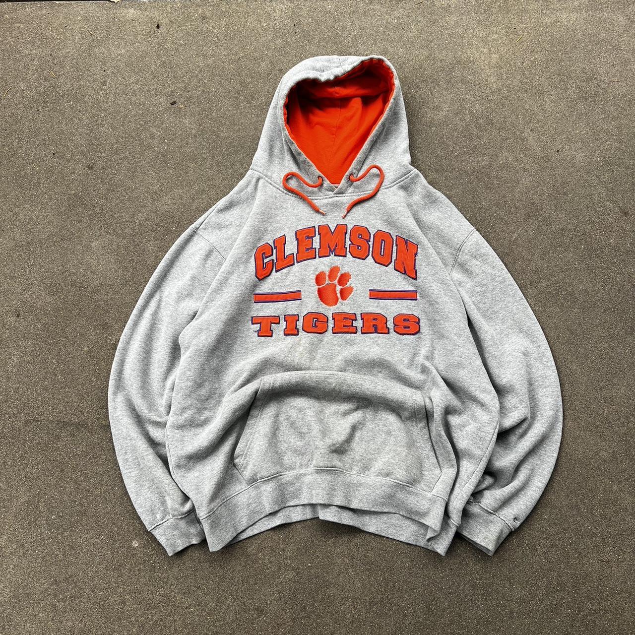 Vintage Clemson tigers hoodie, size xl, minor stains... - Depop