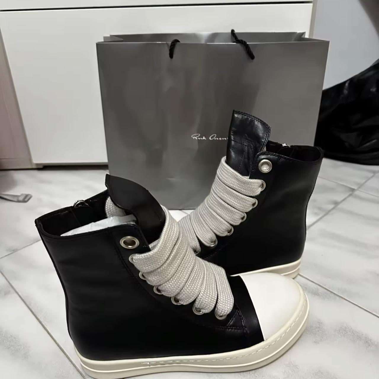 Rick owens high top puffy laces vintage y2k urban... | Depop
