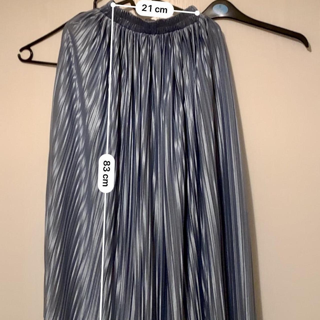 Sky blue shiny pleated dress Size: with a plastic... - Depop