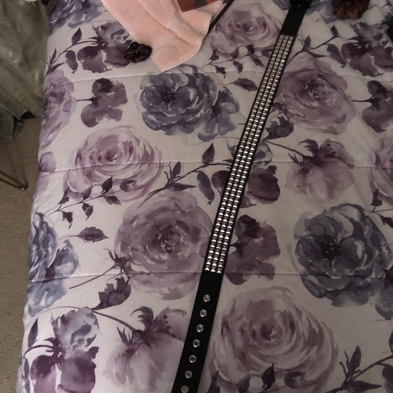 Studded black metallic decor belt... - Depop