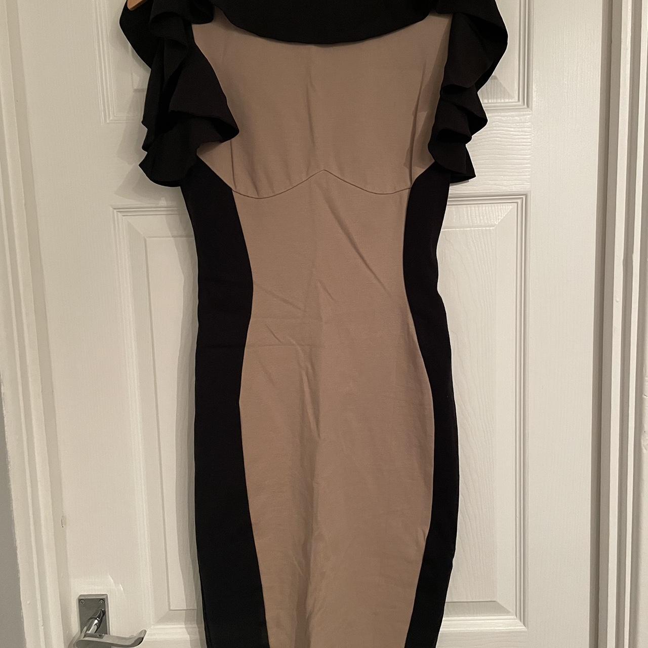 Ladies Black and Tan Ted Back dress size 2... - Depop