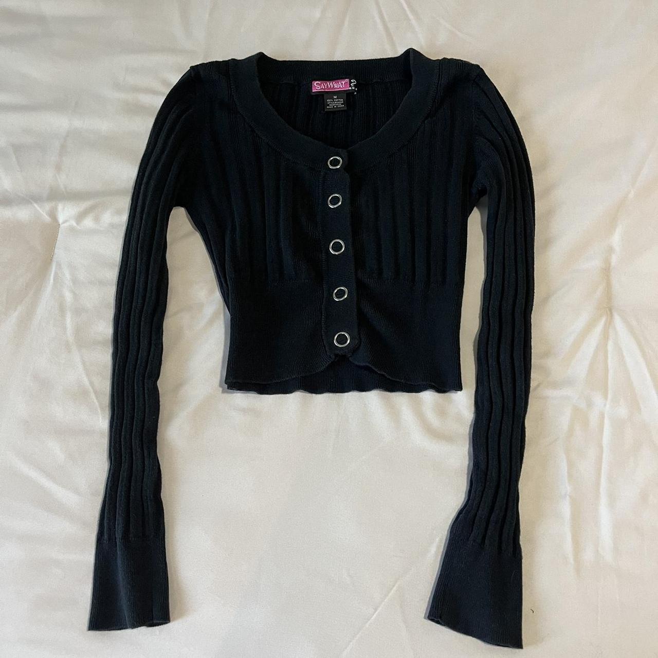 vintage cropped cardigan 🖤 100% cotton size... - Depop